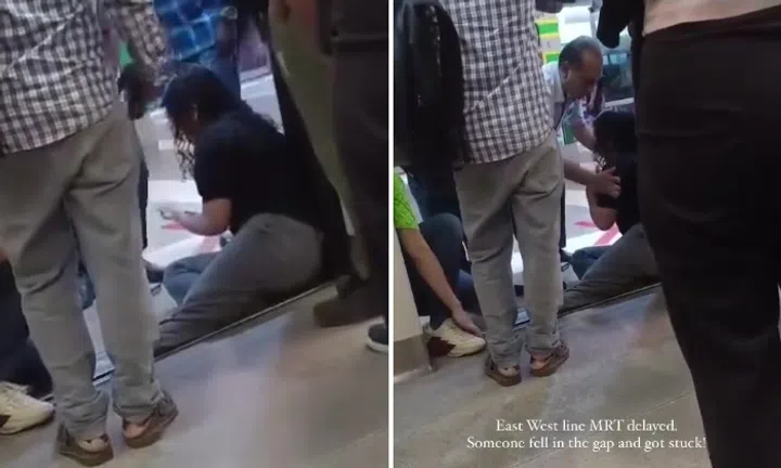 Woman's leg gets stuck in platform gap at Bugis MRT station, train ...