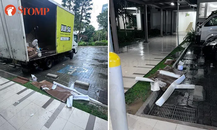 Resident fumes over trail of trash left behind after furniture delivery ...