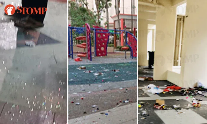 3 Stompers shocked to see playgrounds and void decks strewn with litter ...