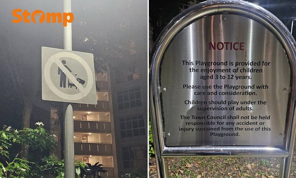 Owners bring pets to Sengkang playground despite 'no dogs' sign, one ...