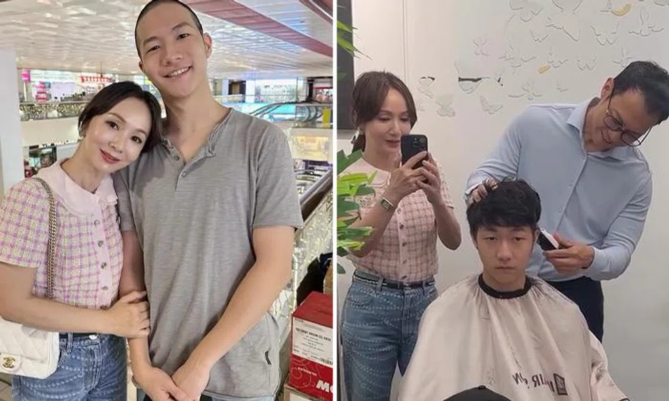 Diana Ser and James Lye send son off to NS by shaving his head: 'Mama's ...
