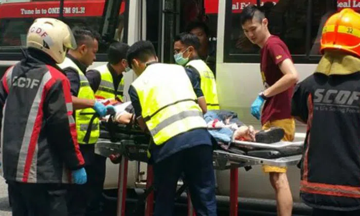 Elderly pedestrian's leg so badly mangled in bus accident it had to be ...