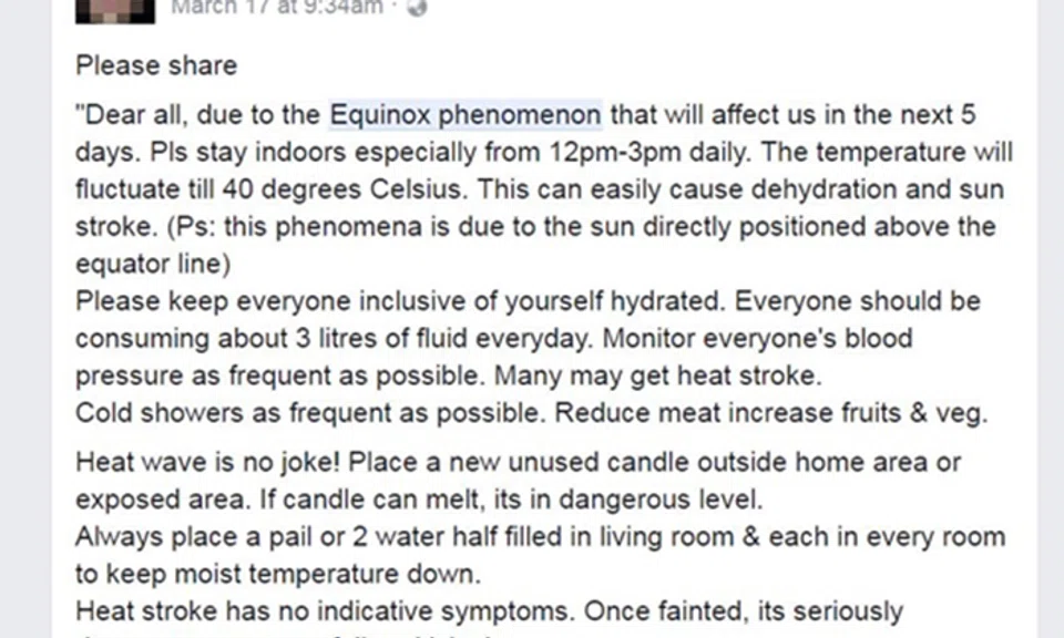 Fake news alert: Temperature in Singapore to soar to 40 deg C due to ...