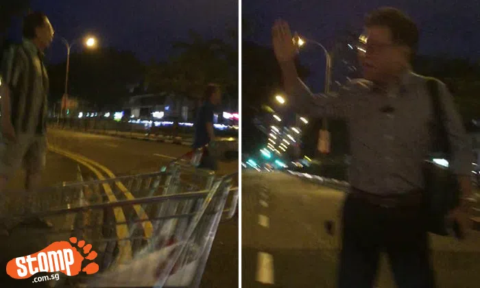 Men shout at each other in the middle of Toa Payoh road -- over a ...