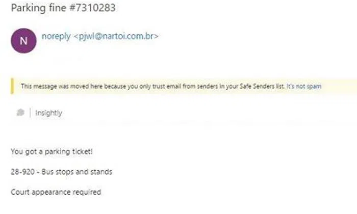 Received this email from 'TP'? Beware not to fall for parking fine scam ...