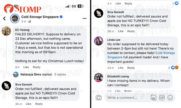 'Christmas ruined': Cold Storage apologises after failing to deliver ...