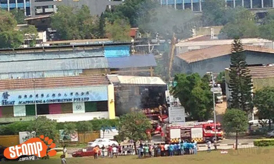 Thick column of smoke and fire engines were part of joint exercise ...