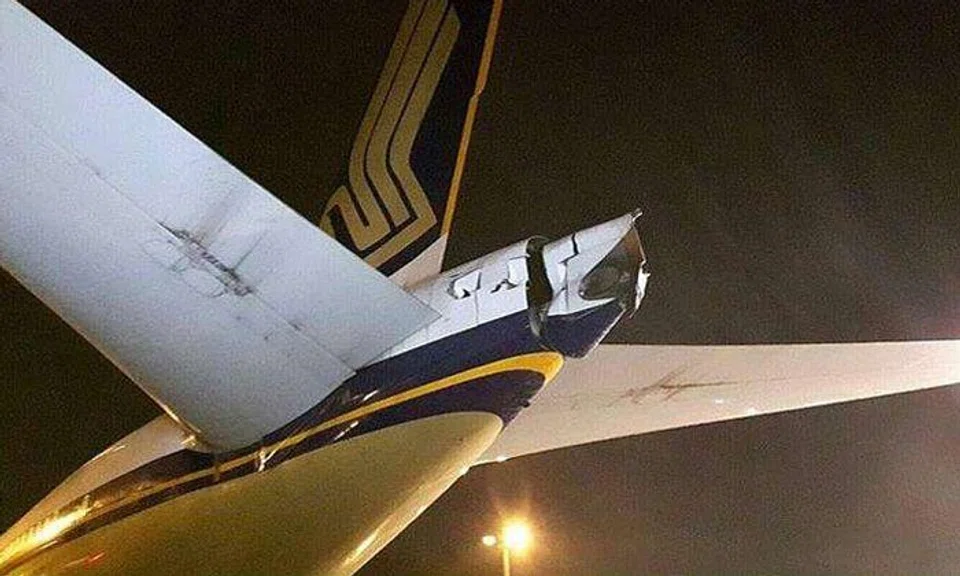 SIA aircraft damaged after hitting another plane at Changi Airport | STOMP