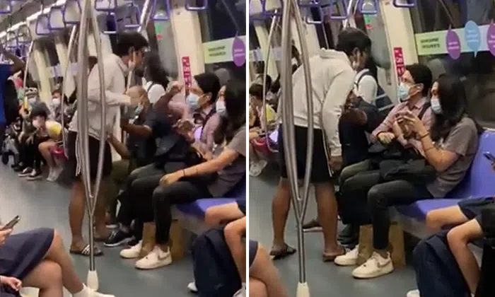 Commuter shouts at man on MRT train that he has 'agenda' and is 'a ...