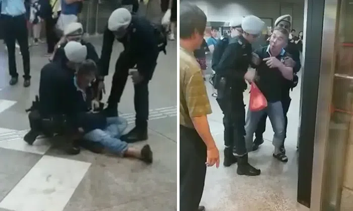 Man, 52, arrested after pushing policeman at Lavender MRT Station and ...