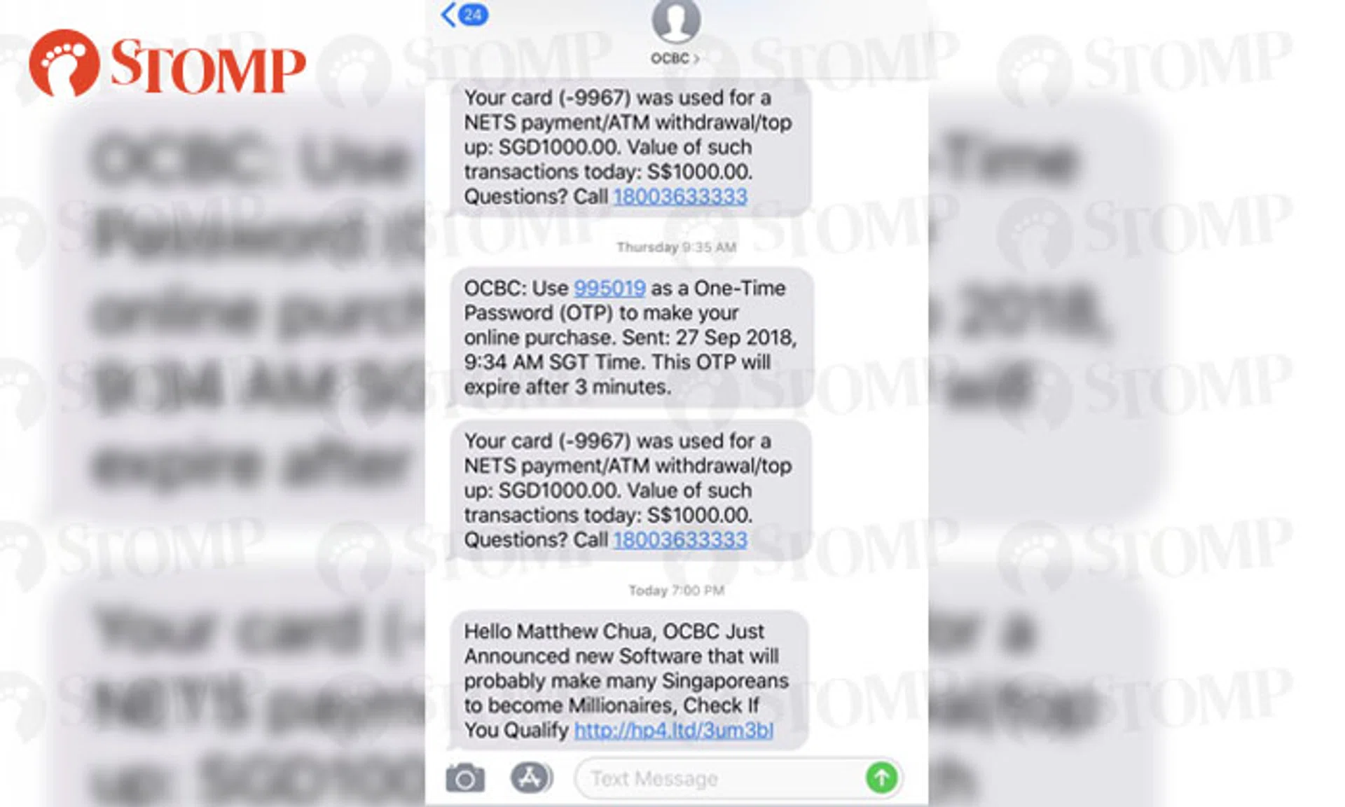 Received phishing link from contact named "OCBC"? It's not sent by the ...