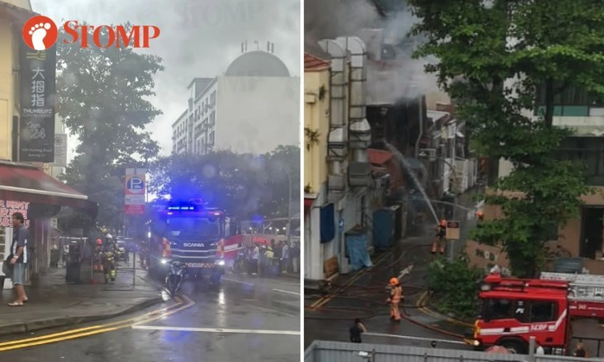 Fire breaks out in restaurant in Geylang shophouse, cook injured trying to put out blaze | STOMP