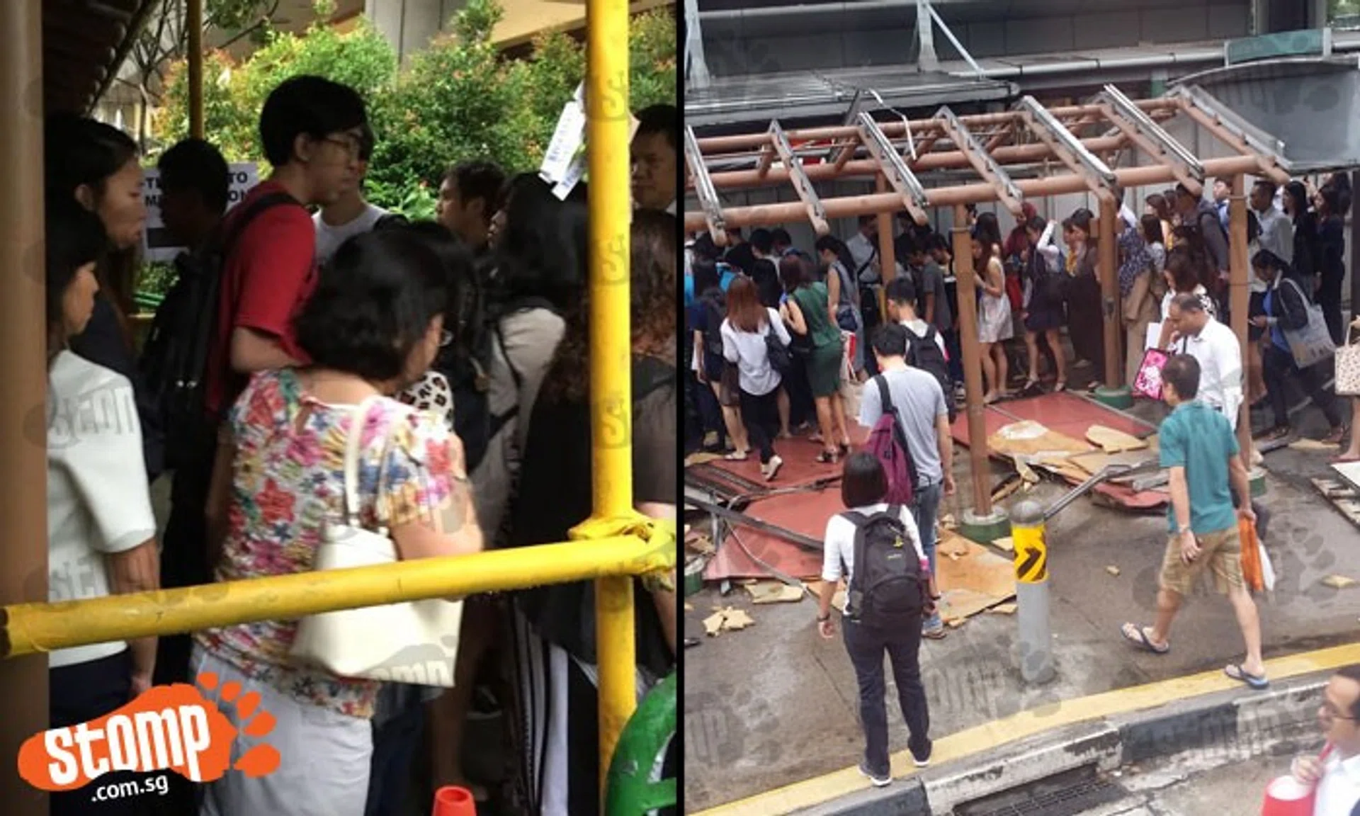Accident waiting to happen? Makeshift walkway at Lakeside MRT station ...
