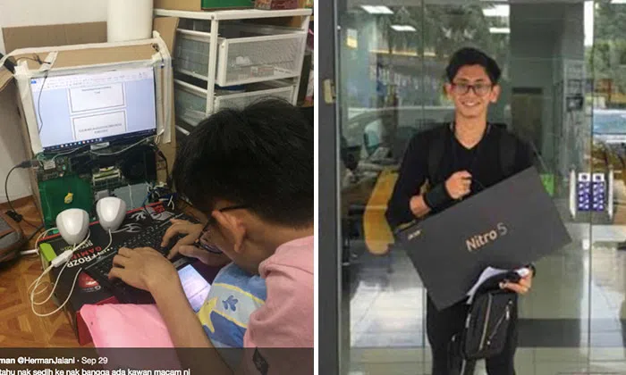 Malaysian student using crumbling laptop goes viral, gets brand new ...