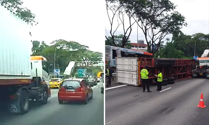 Honda SJU6381G causes trailer truck to topple, drives off despite being ...