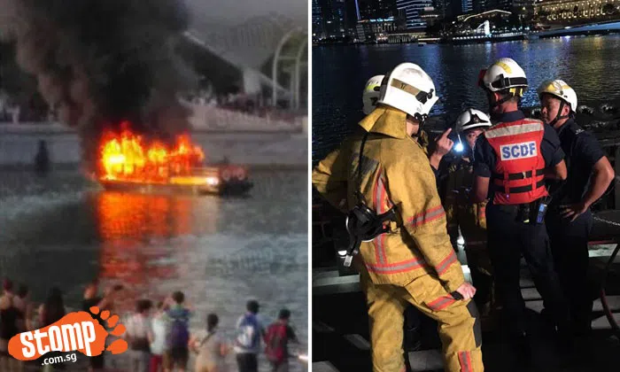 Bumboat on fire near Esplanade: Person still missing after 17 hours | STOMP