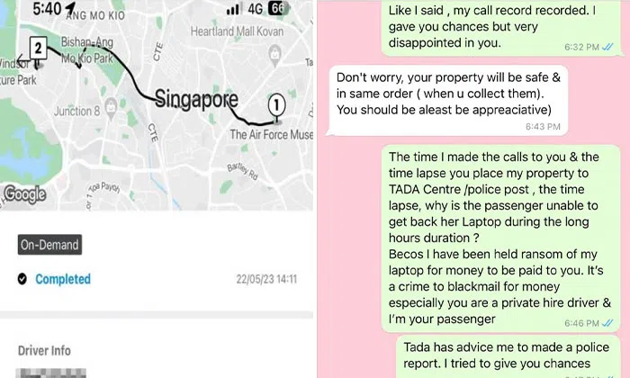 TADA driver allegedly demands $100 for 'safekeeping' passenger's laptop ...