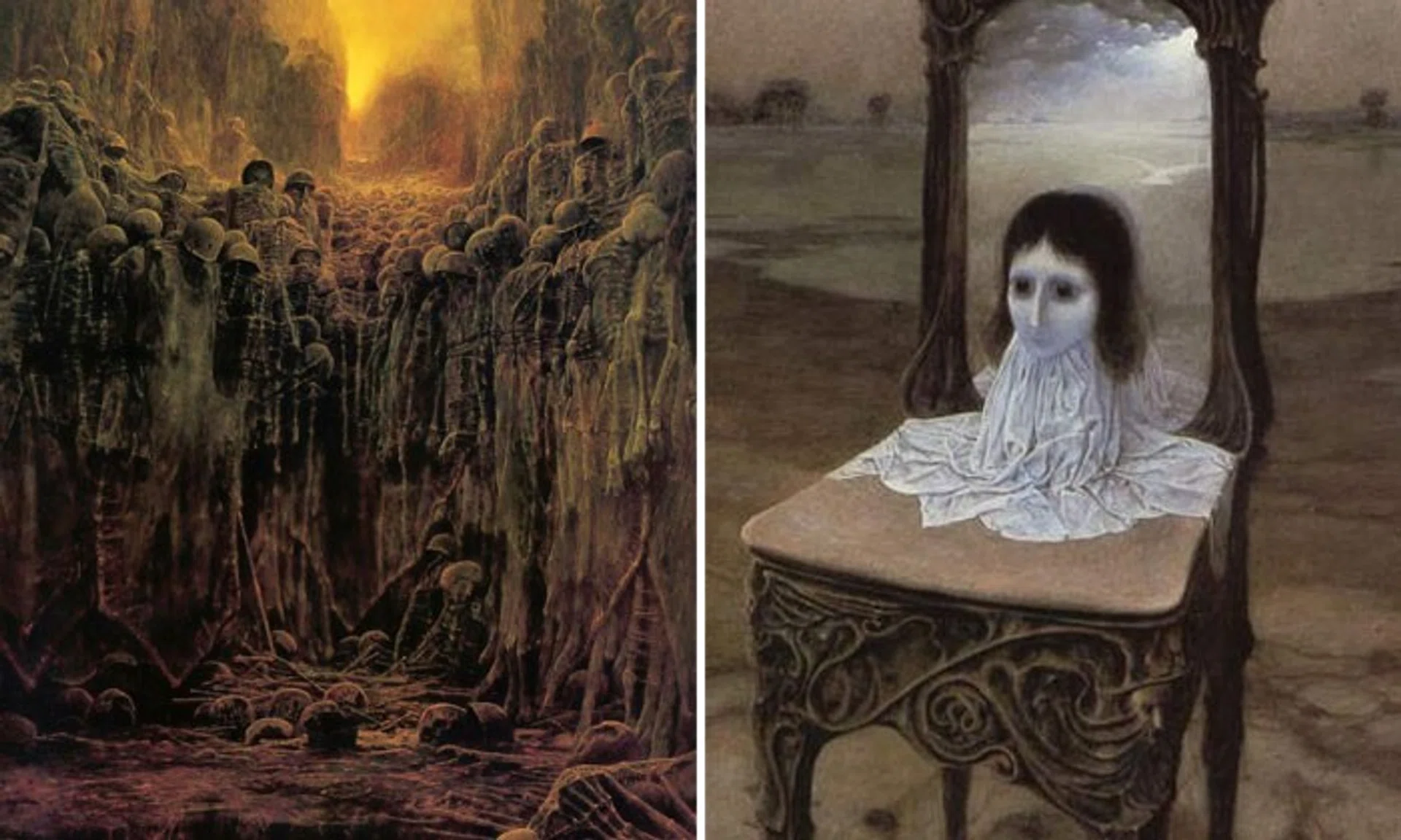 Polish painter's haunting impressions of his dreams will send chills ...