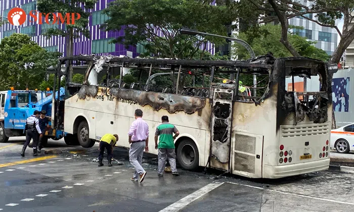 'Explosion' heard after passenger bus catches fire at Portsdown Road ...