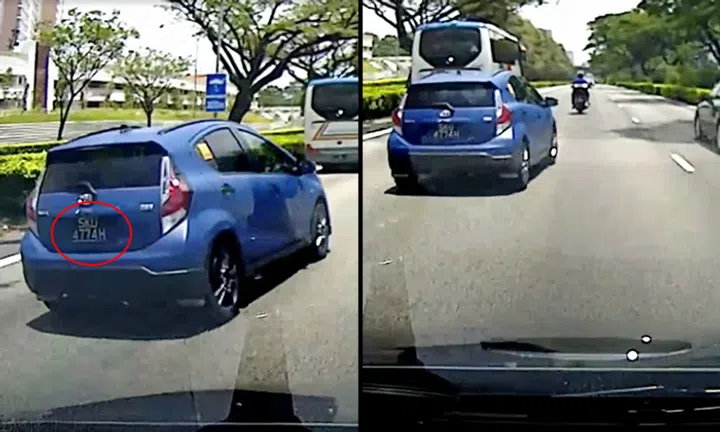 Get this crazy driver of blue Toyota Prius SKU4774H off the road ...