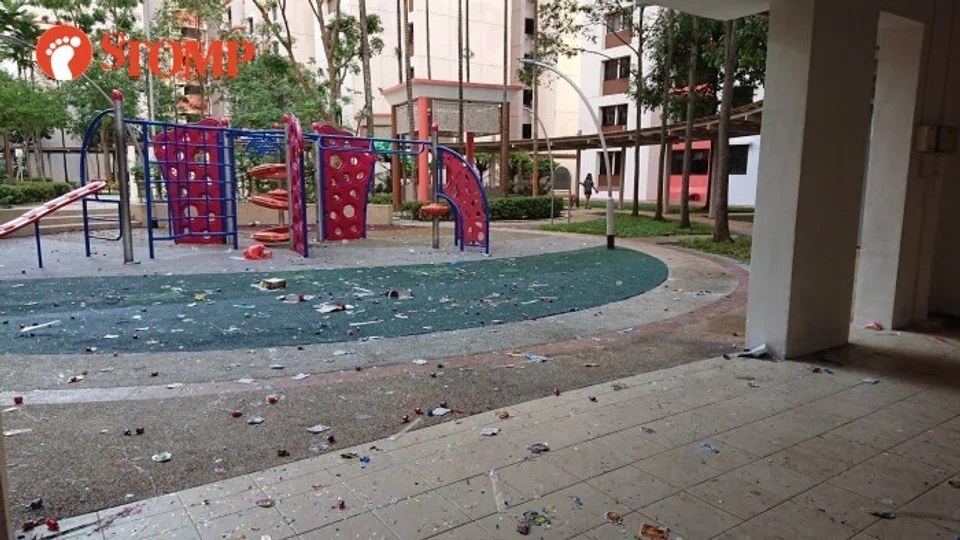 3 Stompers shocked to see playgrounds and void decks strewn with litter ...
