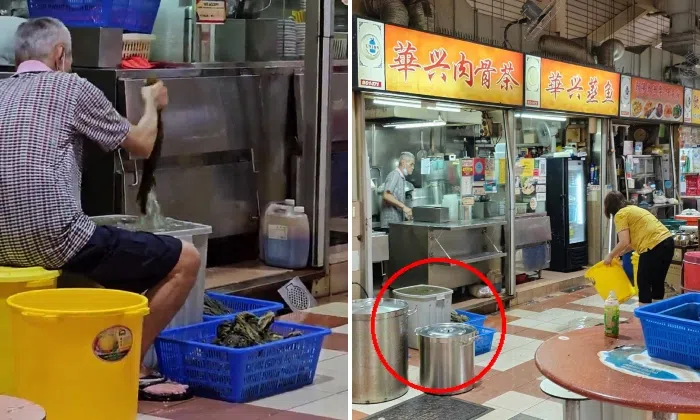 Diner appalled by man leaving veggies next to woman washing floor in ...