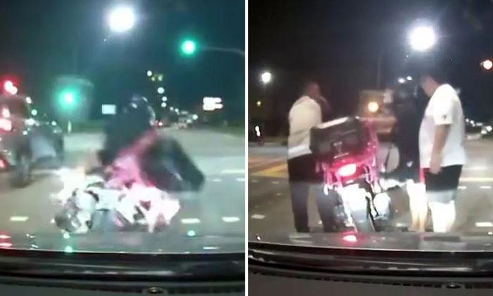 Man appears dazed after falling off motorbike in Geylang | STOMP