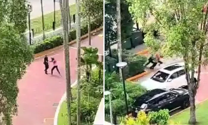 Foodpanda rider and security guard fight at Bukit Timah condo entrance ...