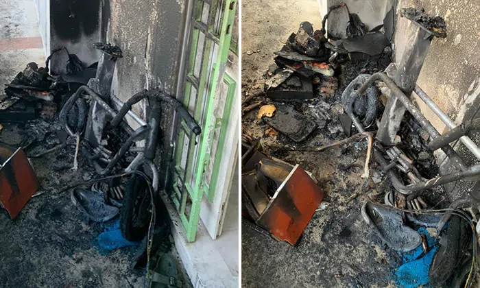2 residents in 'state of shock' after non-compliant PMD catches fire ...