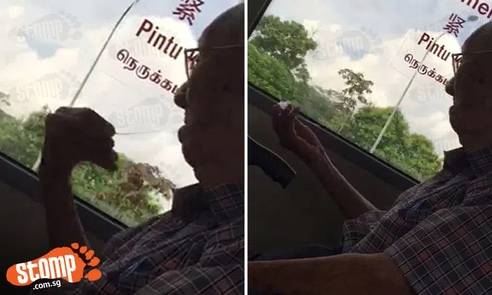 Eww! Poor passenger is going to end up sitting on this uncle's spit on ...
