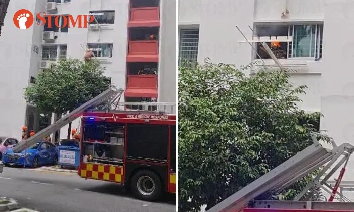 Firefighter climbs into 3rd-storey window of Hougang block ...