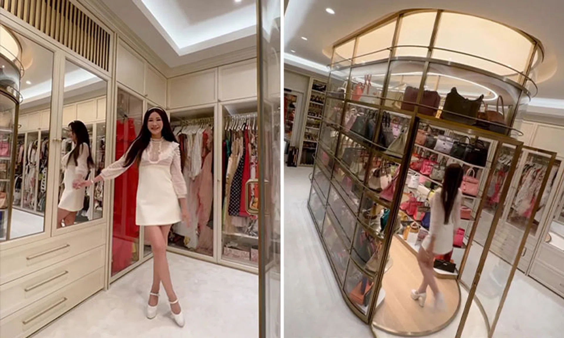 Socialite Jamie Chua gives tour of her walk-in wardrobe featuring multi ...