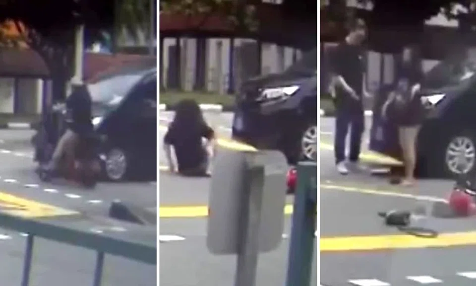 PMD rider crossing road against light sent tumbling by car in Yishun ...