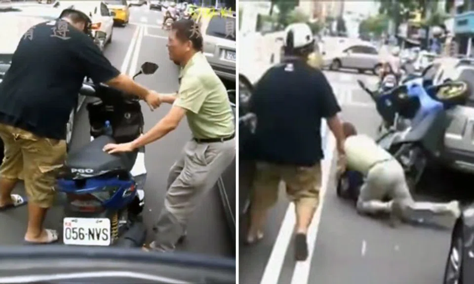 Comedy of errors ensue when man tries to help biker he knocked down in ...