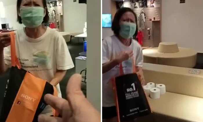 Woman begs for 'a chance please' after getting caught stealing rolls of ...