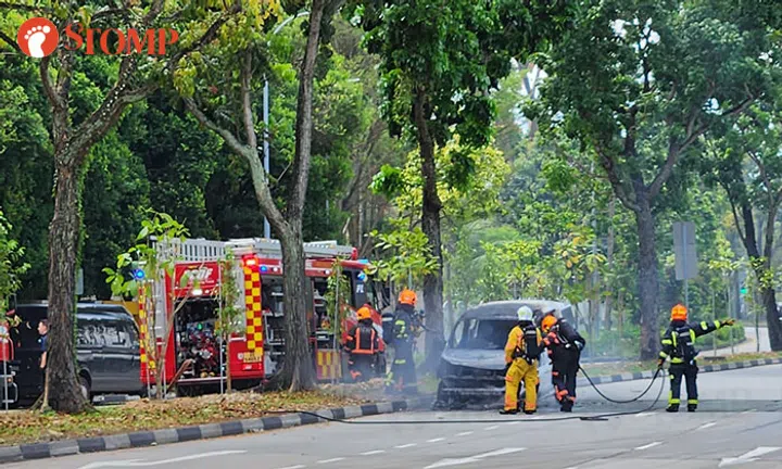 Van catches fire along Corporation Road | STOMP