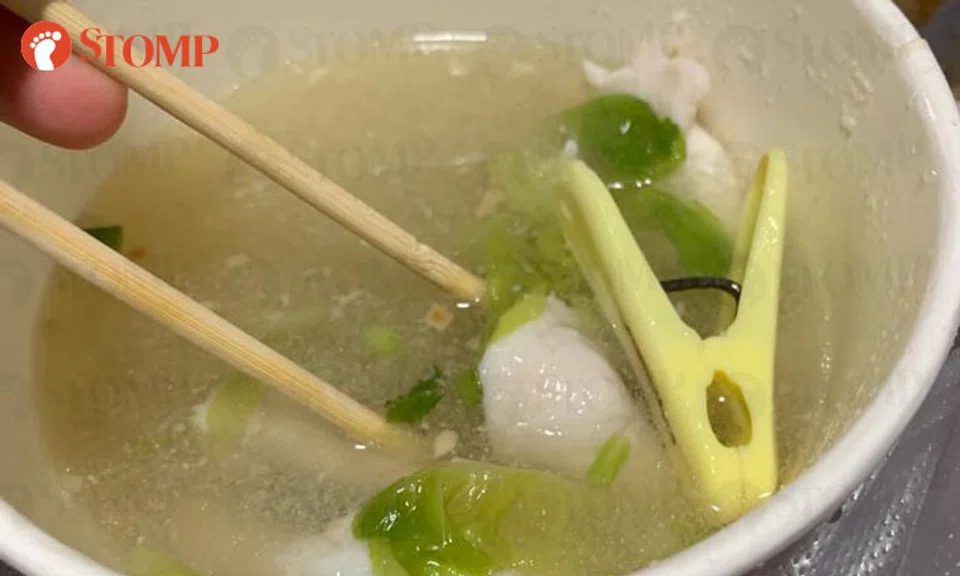 Family finds 'rusty' clothes peg in fish soup bought from Yishun food ...