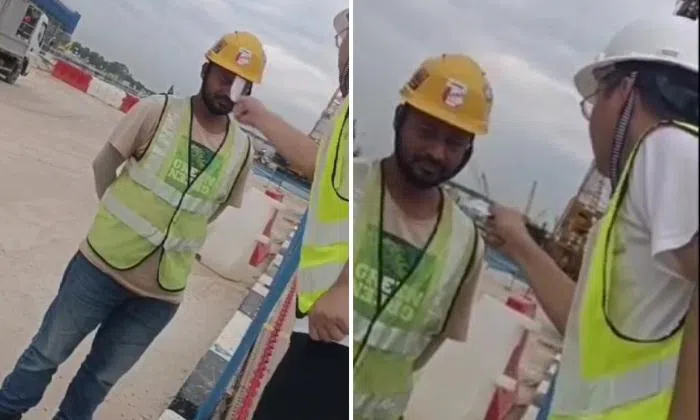 LTA engineer shouts, hits worker's helmet with driver's licence for not ...