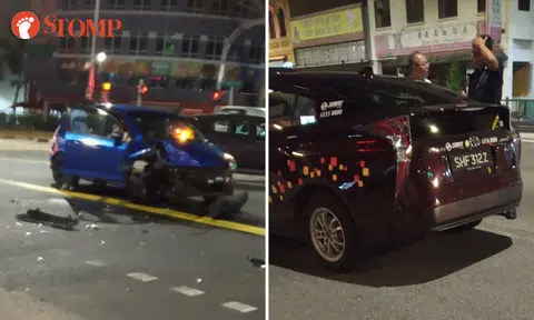 Car and taxi collide at Aljunied Road junction | STOMP