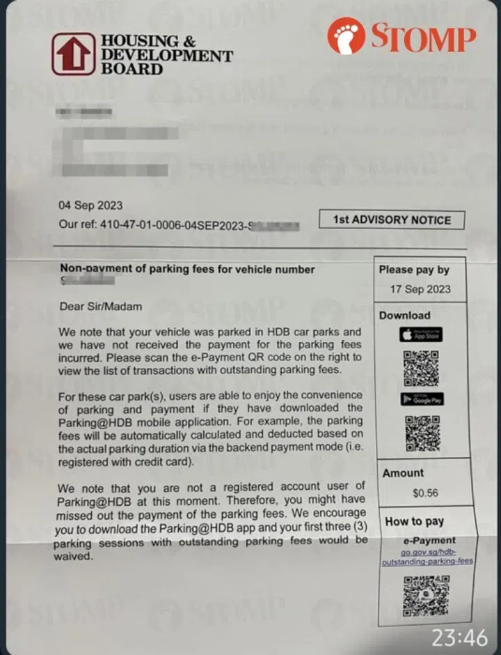 HDB letter asking you to scan QR code to pay parking fees: Is it a scam ...