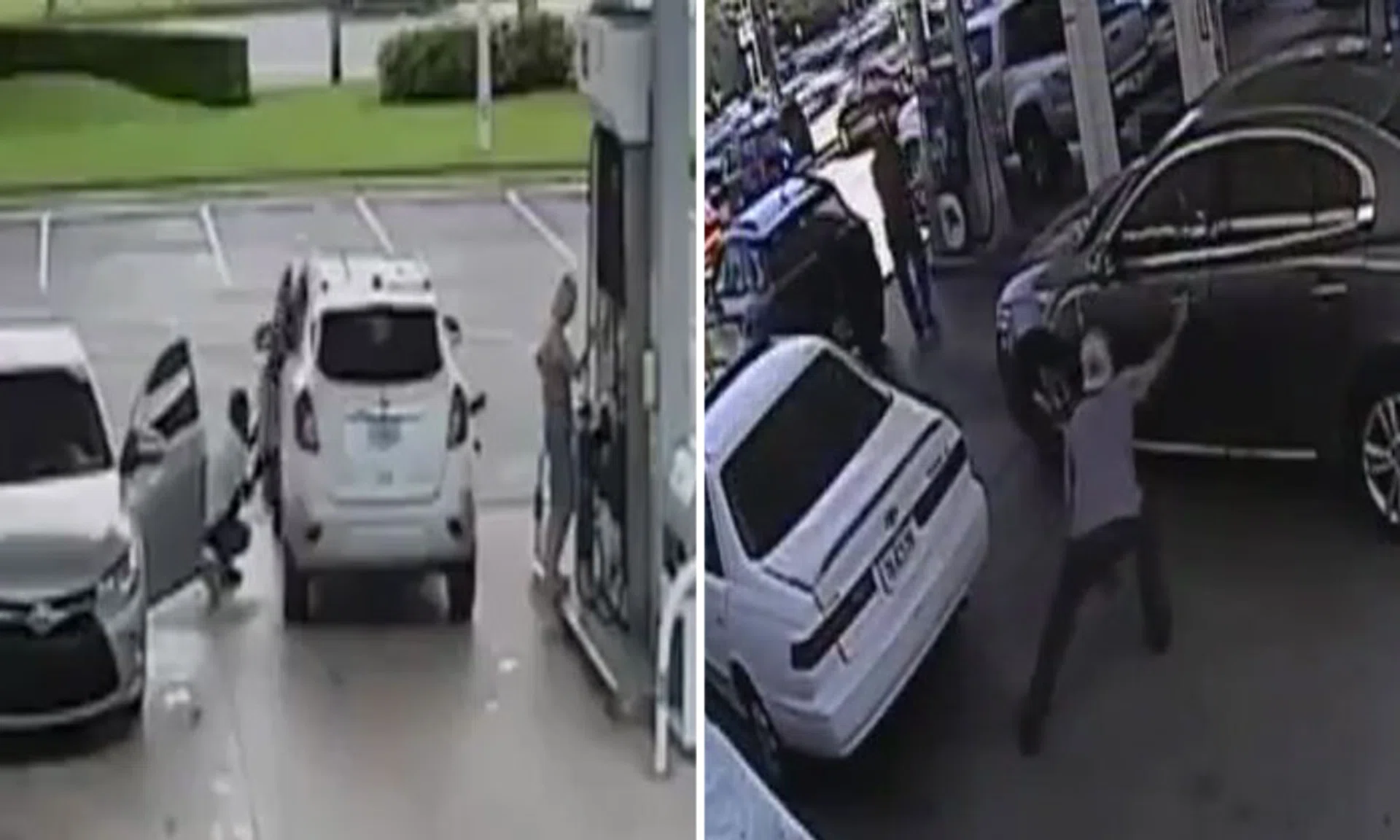 Beware of what can happen when you turn your back at a petrol station ...