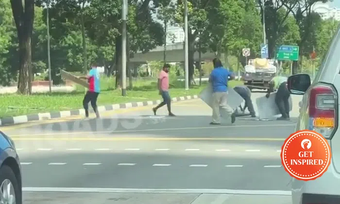 Kudos to drivers and passers-by for clearing lorry's fallen load from ...