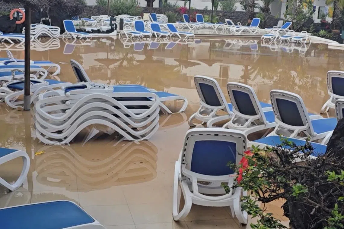 Spain's Lanzarote island hit by flooding after torrential rain | The ...