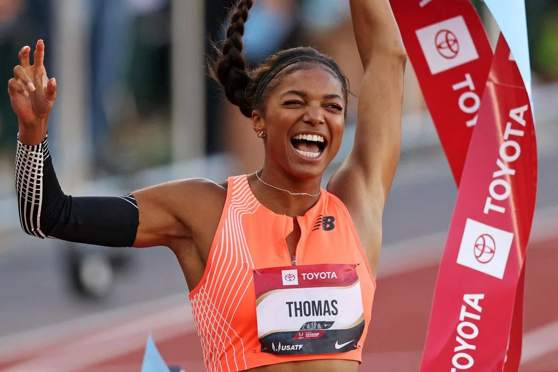 Gabby Thomas posts world-leading 21.60 to claim US women’s 200m title ...