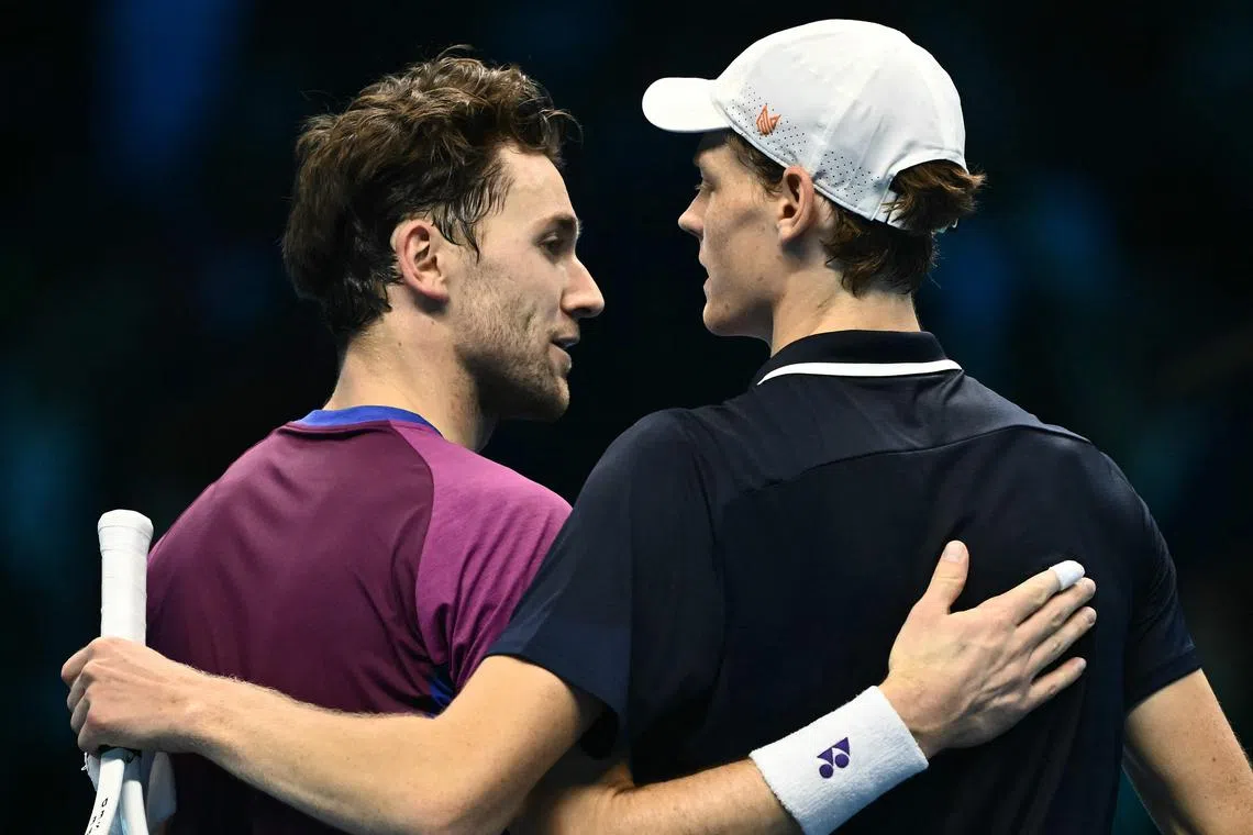 Dominant Jannik Sinner cruises into ATP Finals title decider with Taylor Fritz | The Straits Times