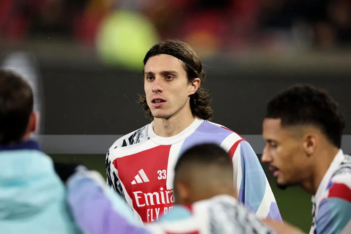 Arsenal bolstered by return of Calafiori and Nwaneri | The Straits Times