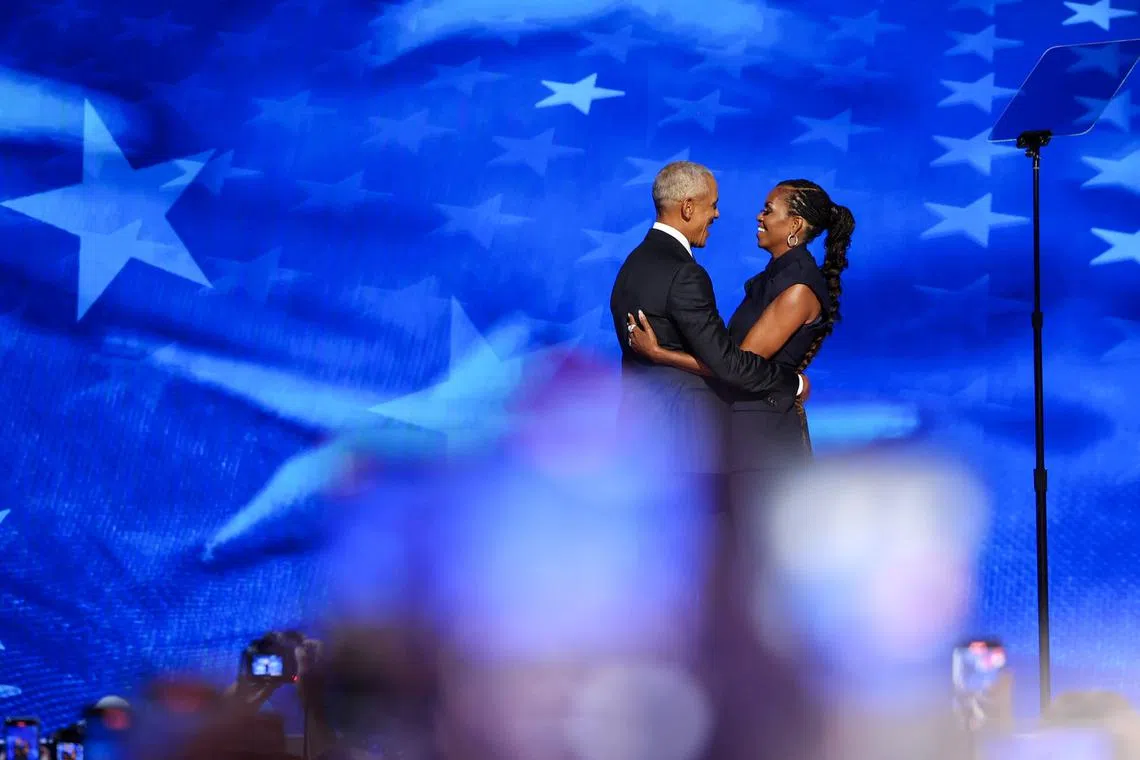 Obama night at the Democratic convention: Barack, Michelle rouse crowd ...