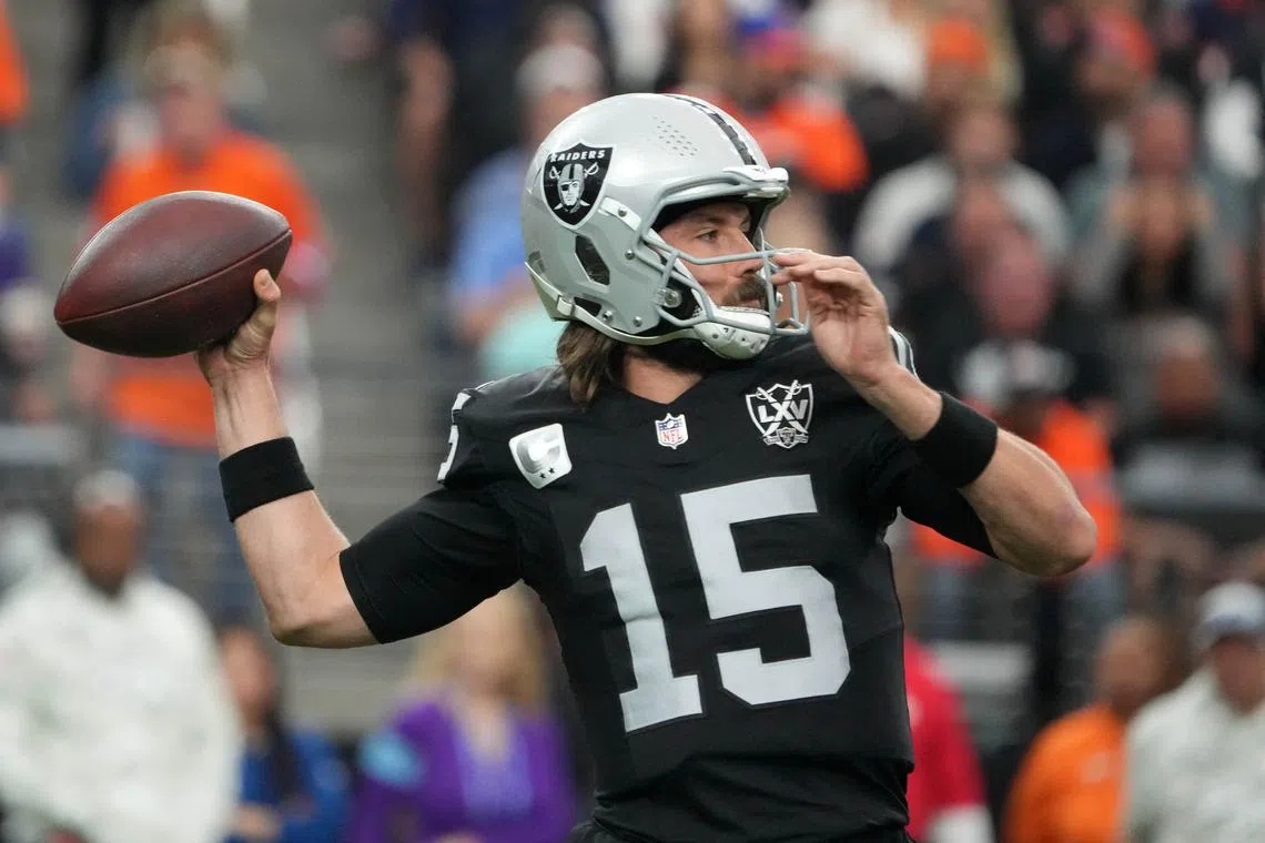 Raiders confirm QB Gardner Minshew out for season, look to Aidan O'Connell | The Straits Times