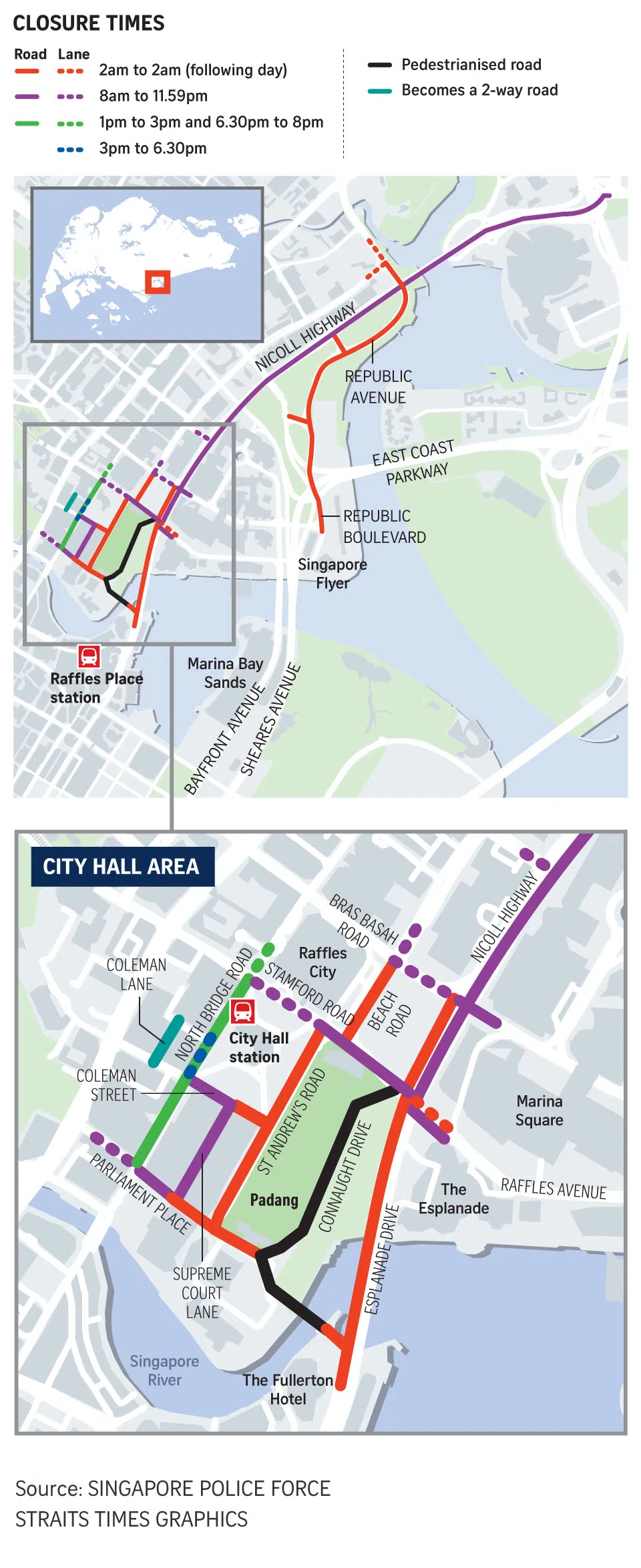 Road closures for NDP rehearsals on 3 Saturdays; 32 bus services ...