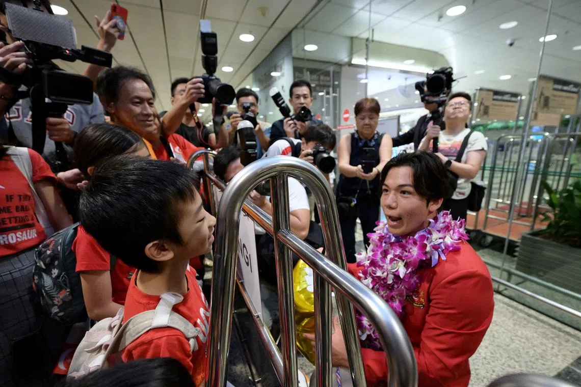 In Pictures: S’pore’s Olympic bronze medallist Max Maeder returns home ...